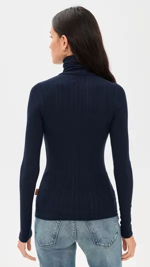 JAMIE HALLER The Variegated Rib Turtleneck Tee
