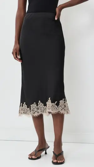 WAYF Vienna Lace Trim Skirt