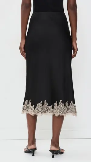 WAYF Vienna Lace Trim Skirt