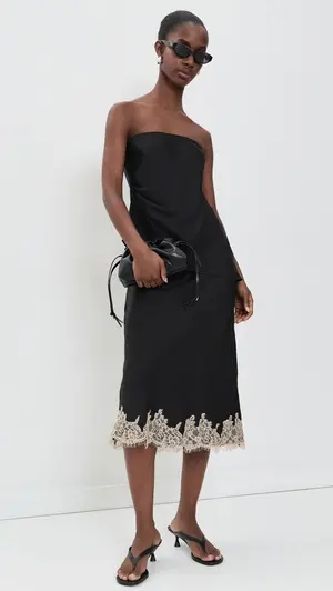 WAYF Vienna Lace Trim Skirt