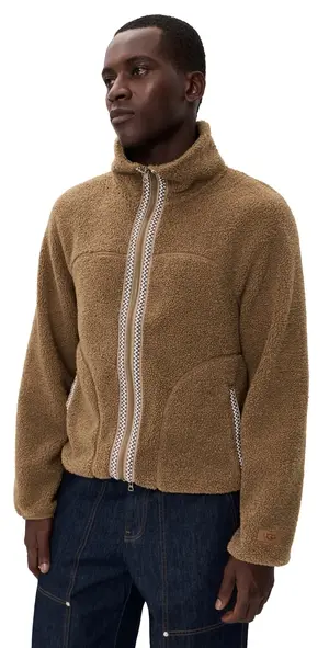 UGG Braid Full Zip Jacket - Coffee Grounds