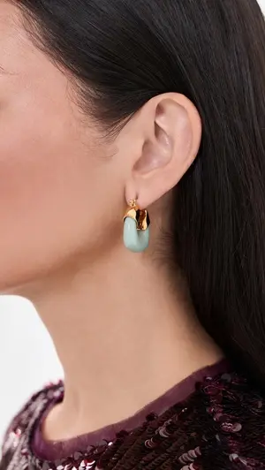 LIZZIE FORTUNATO Mini Organic Hoops In Seafoam