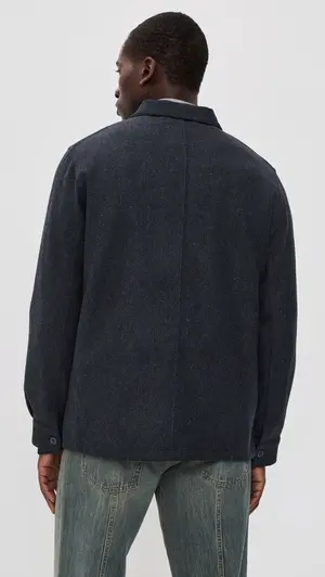 Portuguese Flannel Labura Herringbone Wool Shacket