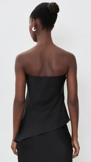 WAYF Vienna Strapless Satin Top