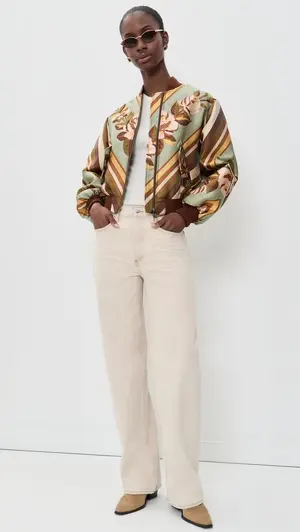 ALEMAIS La Rosa Jacquard Bomber Jacket