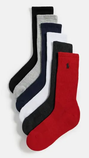 Polo Ralph Lauren Performance Crew Socks 6-pack