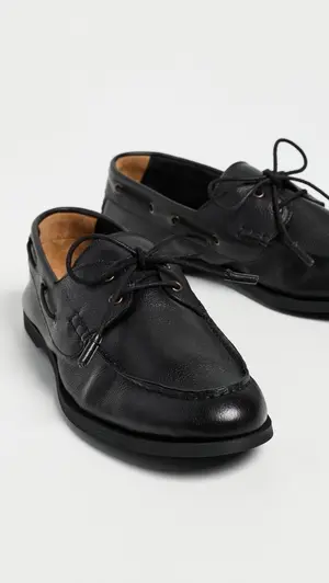 Frescobol Carioca Marina Pebbled Leather Deck Loafers