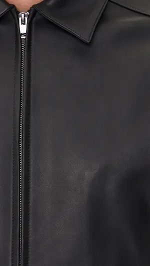 Vince Leather Zip Up Jacket
