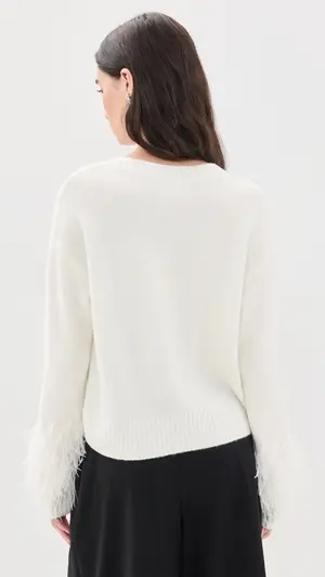 Cinq À Sept Brianne Feather V Neck Pullover