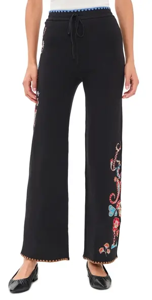 NEVER FULLY DRESSED Paisley Wide Leg Pants