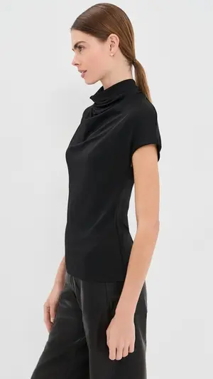 Another Tomorrow Fluid Cowl Neck Top