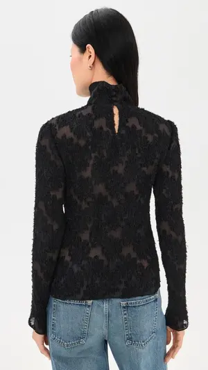 GANNI Pleated Fil Coupe Turtleneck