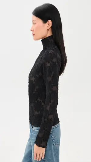GANNI Pleated Fil Coupe Turtleneck