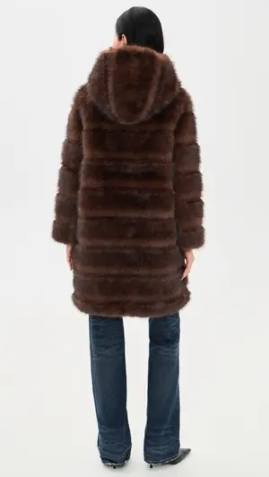 Apparis Marais Mink Hooded Coat