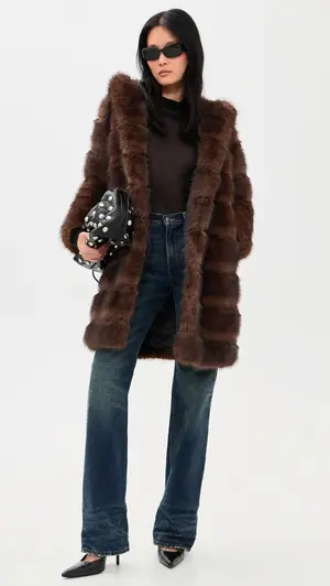 Apparis Marais Mink Hooded Coat