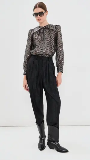 Isabel Marant Étoile Farali Gathered Silk Blouse