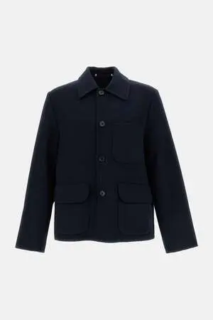 Paul Smith Giacca Workwear In Twill Di Lana - Blu