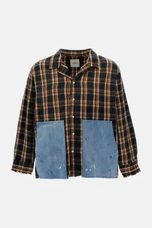 FOUND Camicia Plaid Denim - Nero