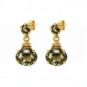 VSTYLE Olive Crystal Drop Earrings - Green