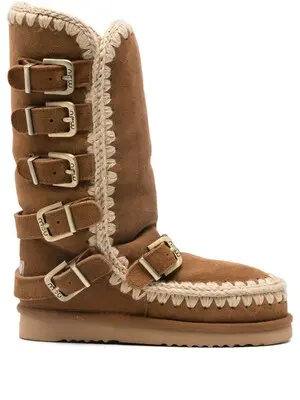 Mou Eskimo Buckle Straps Boots - Brown