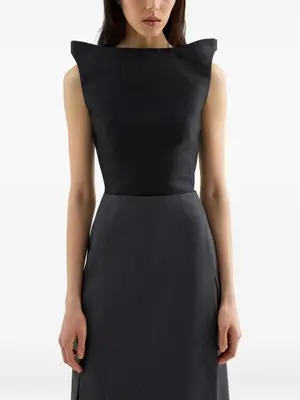 JIL SANDER Silk And Wool Cropped Top
