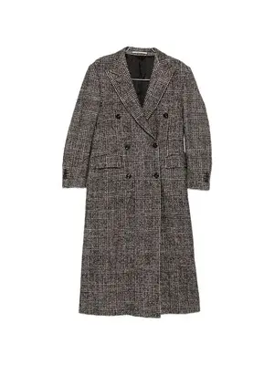 Tagliatore Wool Long Double-breasted Coat - Black