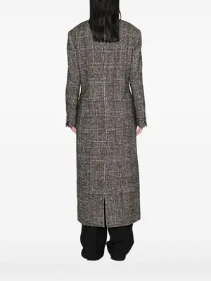 Tagliatore Wool Long Double-breasted Coat - Black