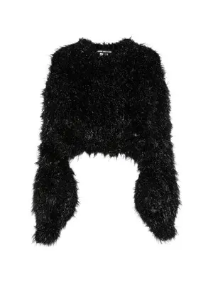 Junya Watanabe Cropped Crewneck Sweater - Black