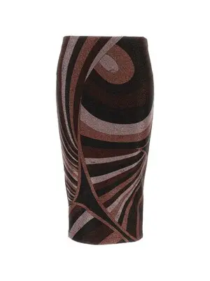 Emilio Pucci Printed Midi Skirt - Red