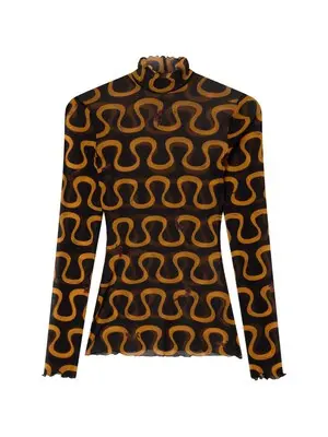 Emilio Pucci Printed Turtle-neck Sweater - Red