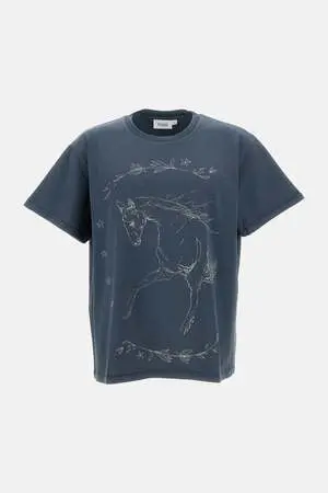FOUND Maglietta Faded Horses Trot - Blu