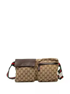 Gucci 2000-2015 Gg Canvas Web Double Pocket Belt Bag - Neutrals