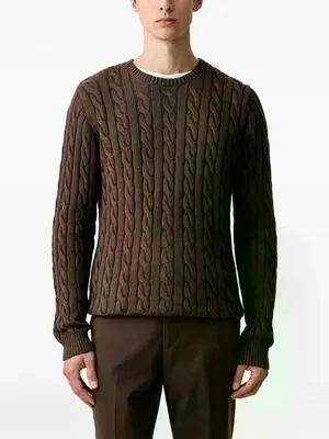 LINDBERGH Cable-knit Crew-neck Sweater - Brown