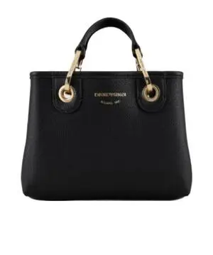 Emporio Armani Myea Xs Logo Stamp Shopping Bag - Black
