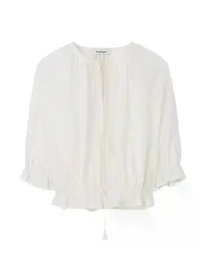 Rodebjer Perla Plissé Blouse - Neutrals