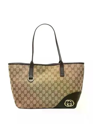 Gucci 2000-2015 Gg Canvas New Britt Tote Bag - Neutrals