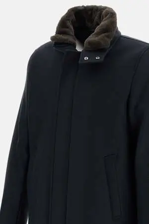 Herno Cappotto In Lana Con Eco Pelliccia