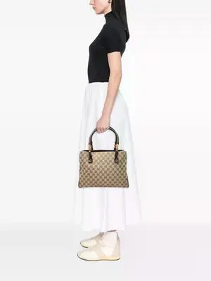 Gucci 2000-2015 Gg Canvas Bamboo Tote Bag