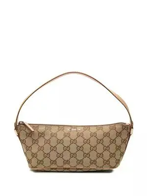 Gucci 2000-2015 Gg Canvas Web Boat Shoulder Bag - Neutrals