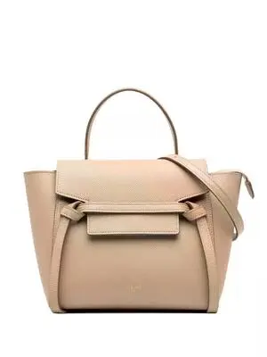 Celine 2021 Nano Grained Calfskin Belt Bag Satchel - Neutrals
