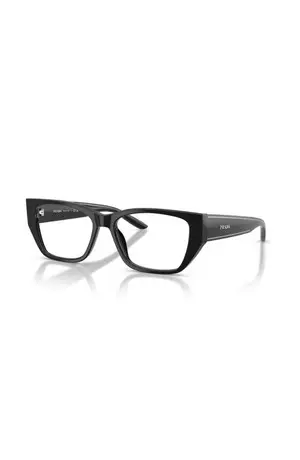 Prada 55mm Rectangle Optical Glasses - Black