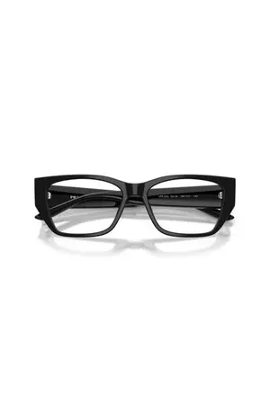 Prada 55mm Rectangle Optical Glasses - Black