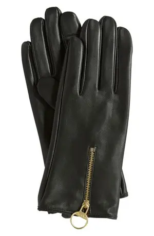 Barbour Arlene Leather Gloves - Black/classic