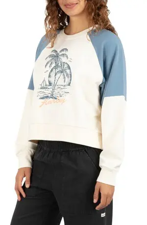 Hurley Palm Sea Crew Graphic Sweatshirt