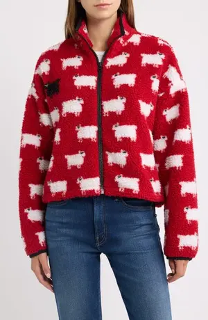 ROWING BLAZERS Sheep High-pile Fleece Full Zip Sweatshirt