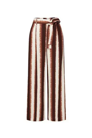EXQUISE Striped Wide Leg Regular Pants