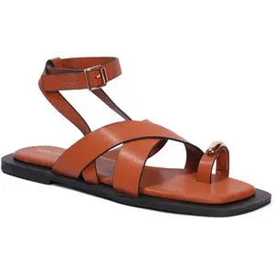 KNEETOES Elowyn Cross Strap Sandal - Brown