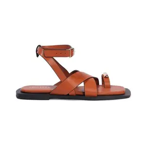 KNEETOES Elowyn Cross Strap Sandal - Brown