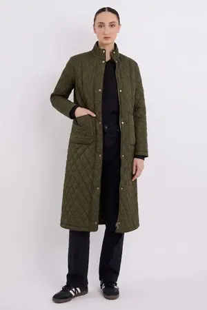 OROLAY Barnform Long Lightweight Trench Jacket Olive
