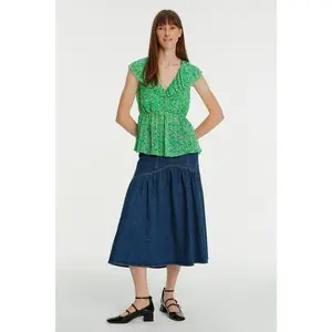 EXQUISE V Neck Printed Sleeveless Blouse - Original